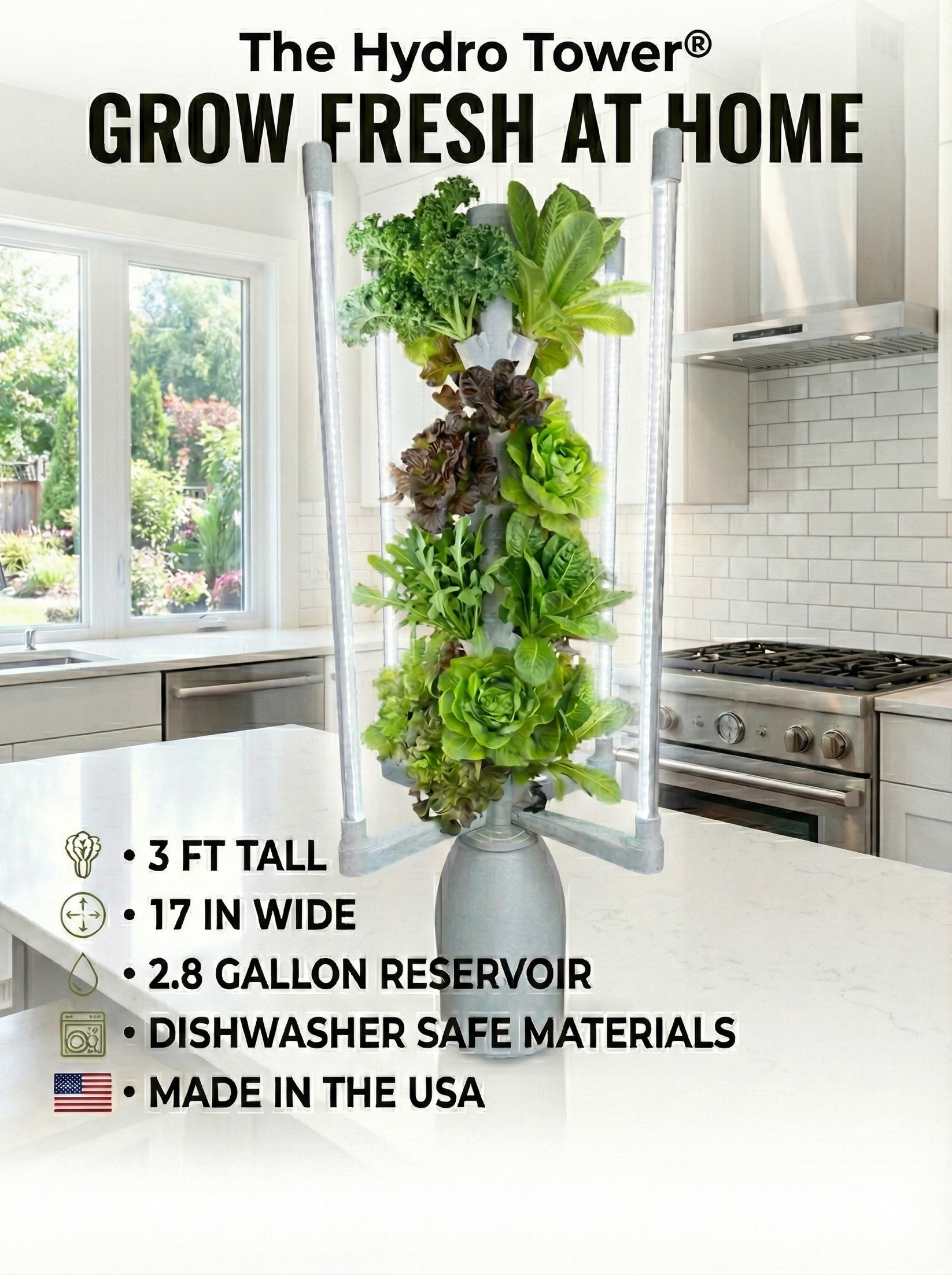 The Hydro Tower- Creatively designed hydroponic gardening towers.